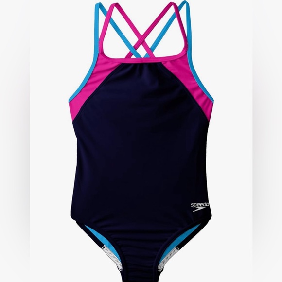 Speedo | Swim | Speedo Nwt Blue And Pink Swimsuit Size 6 | Poshmark